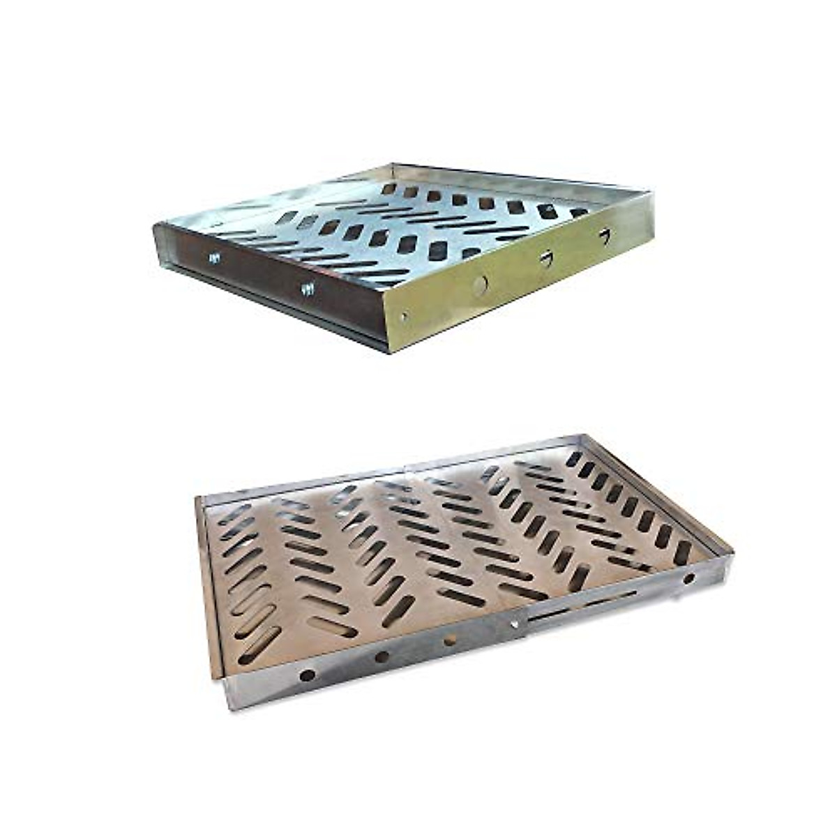 CHAR-PiT Universal Charcoal Grill Tray - Compatible with Smoker & Gas Grills - Charcoal Holder/Box - Stainless Steel Grill Tray - Built in Ash Pan- Easy Install & Mess- Free Cleanup