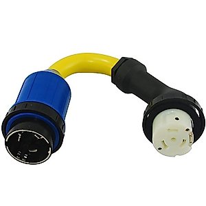 Conntek 1.5-Feet 50A 125/250V RV/Marine Right Angle Locking Adapter