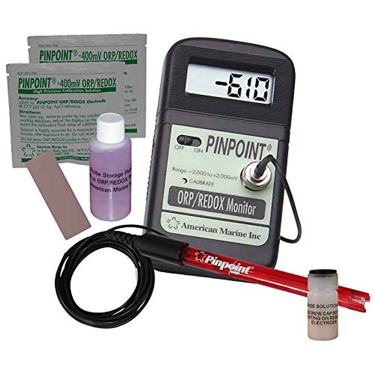 Pinpoint ORP Meter KIT Lab Grade Portable Bench Meter Kit for Alkaline/Hydrogen-Rich/Ionized/Kangen Water – Complete 7 Piece Set