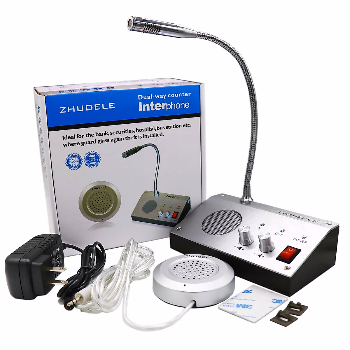 Higoo ZDL-9908 Bank/Office/Store/Station Counter Window Intercom System, Dual-Way Intercommunication Microphone, Interphone System