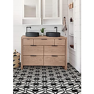 FloorPops Tory Peel & Stick Floor Tiles, Black