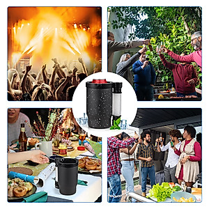 Jahy2Tech Portable Can Bottle Cooler with 2 Detachable Expandable Hose Bottle Opener Keychain Cleaning Brush for Party Bar Beer Funnel（Black)