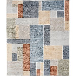 Nourison Astra Machine Washable Geometric Multicolor 7'10' x 10' Area -Rug, Easy -Cleaning, Non Shedding, Bed Room, Living Room, Dining Room, Kitchen (8x10)