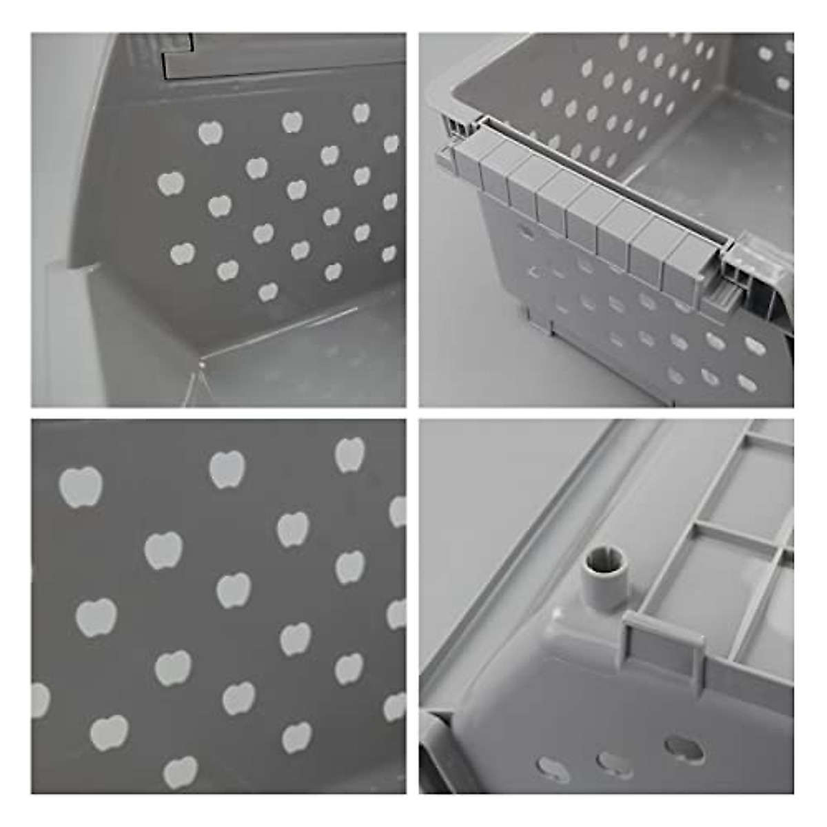 Nesmilers 3-pack Stackable Storage Baskets, Plastic Stacking Organizer Bins