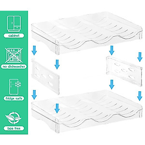 PEFWO Water Bottle Organizer, Stackable Cup Organizer for Cabinet, Water Bottle Holders for Kitchen Countertop, Tabletop, Pantry, Refrigerator -2 Packs, Hold 6 Bottles