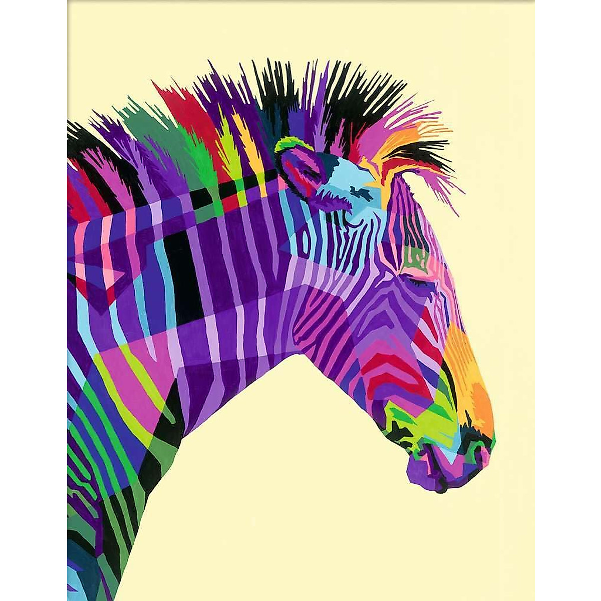 Ravensburger CreArt Funky Zebra Paint by Numbers for Adults 12 Years Up - Painting Arts and Crafts Set - Home Decor Accessories
