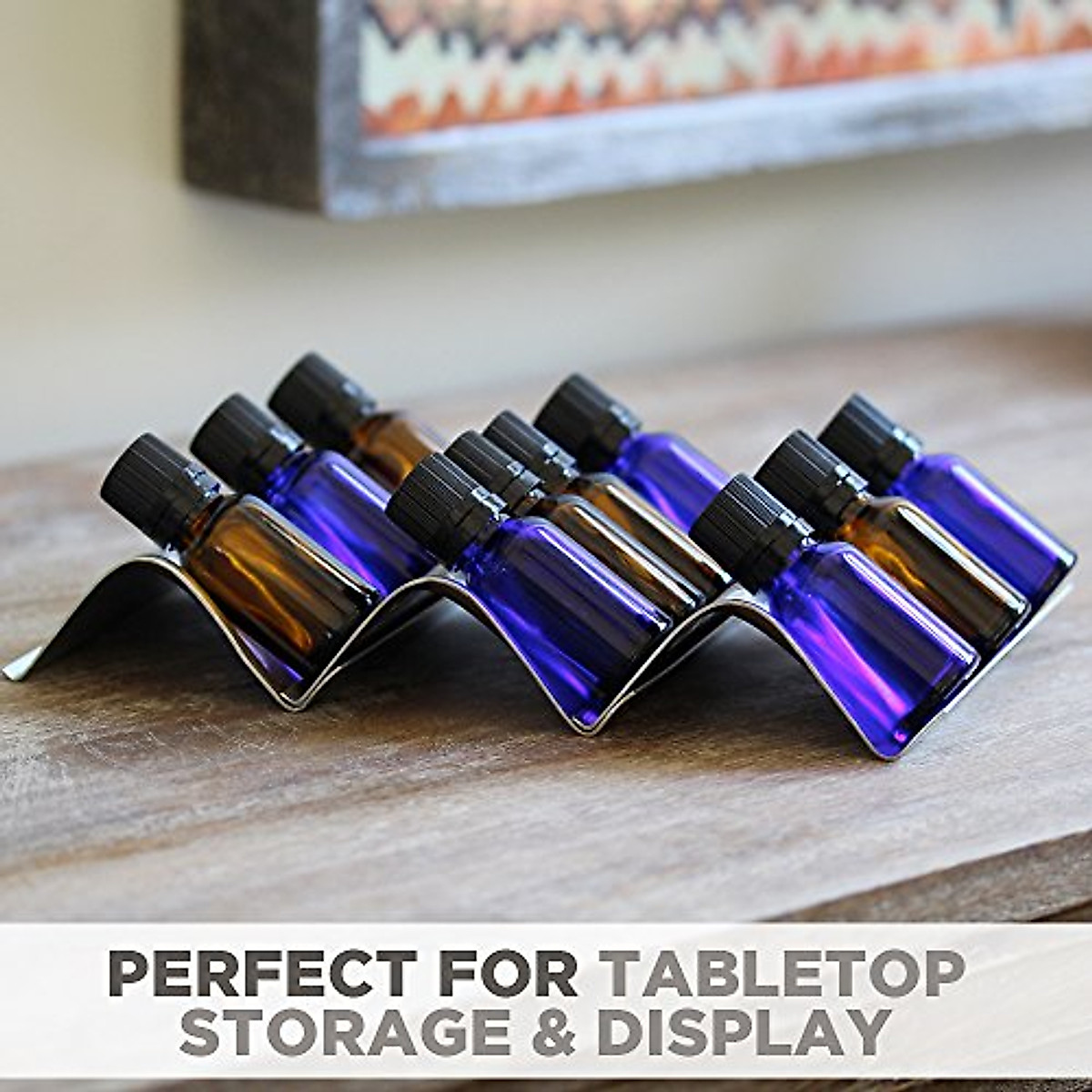 Simply Shelf Essential Oil Storage Organizers - 3pc Expandable Set - Essential Oil Holders for Drawer Storage & Tabletop Display - Holds 15 Oil Bottles (5 & 15mL)
