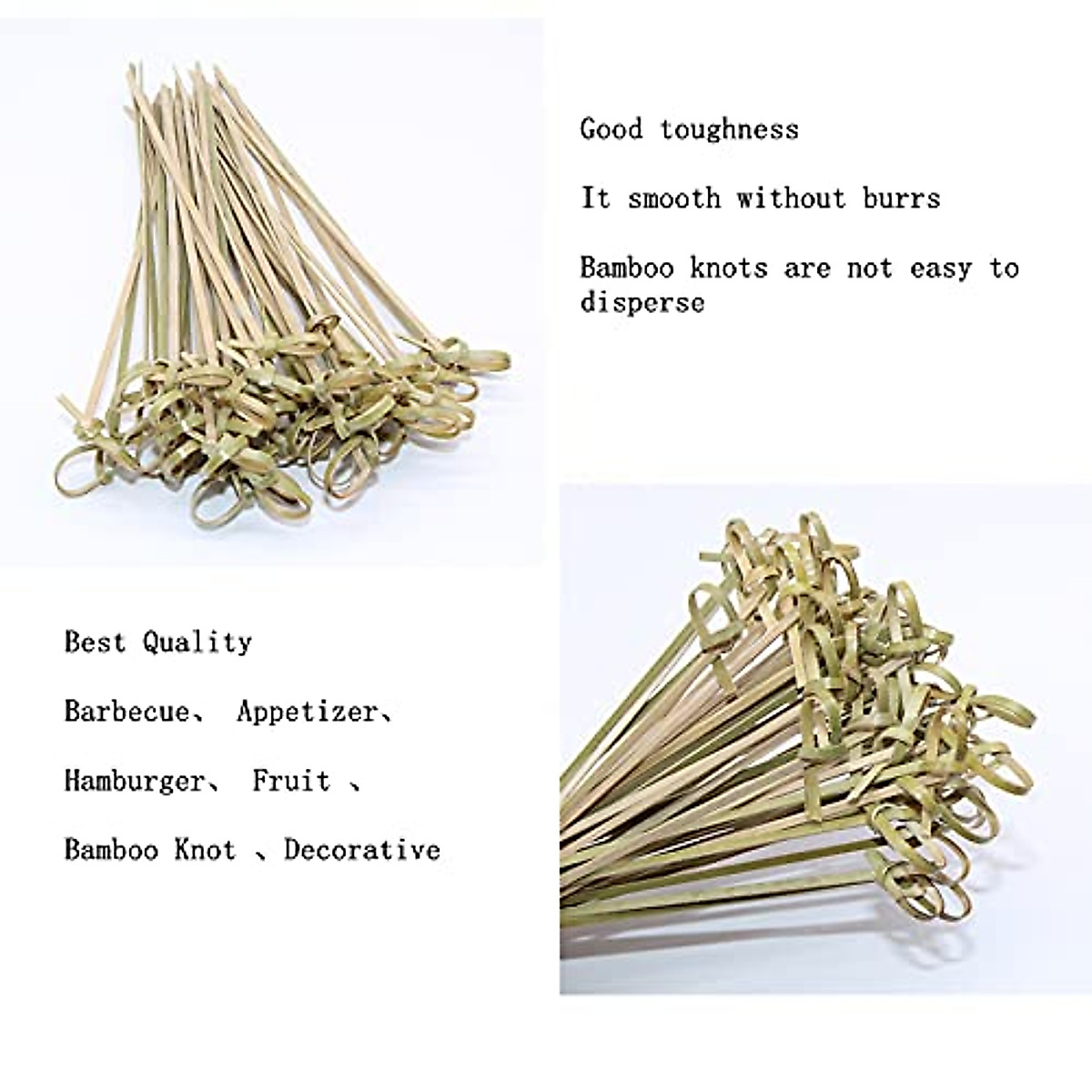 300PCS 4 Inch Bamboo Cocktail Picks, Bamboo Knot Picks, Cocktail Skewers, Bamboo Sticks food Toothpicks for Appetizers, Toothpicks for Events and Party Supplies