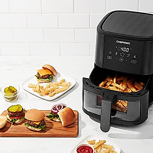 Chefman TurboTouch Easy View Air Fryer, The Most Convenient And Healthy Way To Cook Oil-Free, Watch Food Cook To Crispy And Low-Calorie Finish Through Convenient Window, 5 Qt