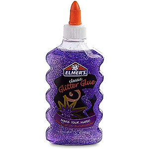 Elmers Liquid Purple Glitter Glue, Washable, 6 Ounces, Great for Making Slime (3 Pack)