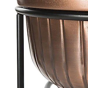 Safavieh PIT2006A Outdoor Collection Naka Antique Copper and Black Beverage Tub W/Stand Fire Pit
