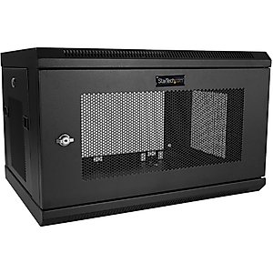 StarTech.com 2-Post 6U Wall Mount Network Cabinet w/ 1U Shelf, 19" Wall-Mounted Server Rack for IT / Data Computer Equipment