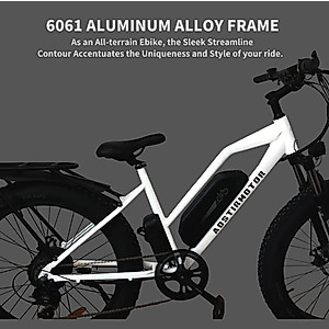 aostirmotor 750W Electric Bike for Adults 26"×4" Fat Tire Electric Bike 48V 13AH Lithium Battery Adult Electric Bicycles, 28MPH E Bike for Adults, Shimano 7 Speed Electric Mountain Bike (White)