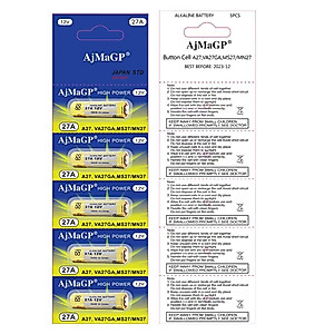 Pack of 5 A27 27A 12V MN27A Alkaline Battery