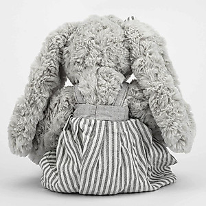 Easter Bunny Stuffed Animal, 12" Grey Plush Rabbit for Girls