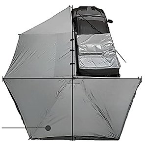Overland Vehicle Systems Nomadic Awning 270 - Dark Gray with Black Travel Cover - Driverside