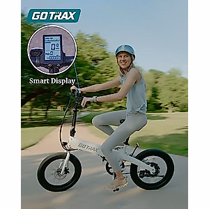 Gotrax F1 20" Folding Electric Bike for Adults, 20Mph Power by 350W, Weighs Only 45lbs, 48V Removable Battery and Smart LCD Display, 5 Pedal-Assist Levels, Suitable for Leisure Riding &Commuting White
