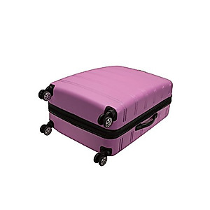 Rockland Melbourne Hardside Expandable Spinner Wheel Luggage, Pink, Checked-Large 28-Inch