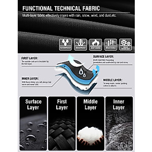 Rapoo Winter Coats for Men - Waterproof Windbreaker Jackets, Fleece Warm Snowboard Ski Coats, Dark Grey, XL