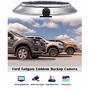 SPTCRCP Backup Rear Camera for Ford Ranger F150 F250 F350 F450 F550 2004-2016 with Ford Tailgate Emblem HD Night Vision | No Distorted Affect Starlight Night Vision | AHD Waterproof