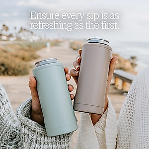 BrüMate Hopsulator Slim Can Cooler Insulated for 12oz Slim Cans | Skinny Can Insulated Stainless Steel Drink Holder for Hard Seltzer, Beer, Soda, and Energy Drinks (Dark Aura)