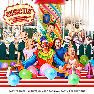 Boao 2 Pcs Carnival Circus Party Supplies Red and White Striped Aisle Runners Carnival Theme Party Floor Decor 24 in x 10 ft for Birthday Carnival Party Decorations