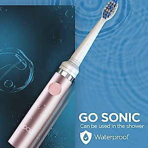3-Pack Pop Sonic Electric Toothbrush (Rose + Black + Bubble) - Travel Toothbrushes w/AAA Battery | Kids Electric Toothbrushes with 2 Speed & 15,000-30,000 Strokes/Minute, Dupont Nylon Bristles
