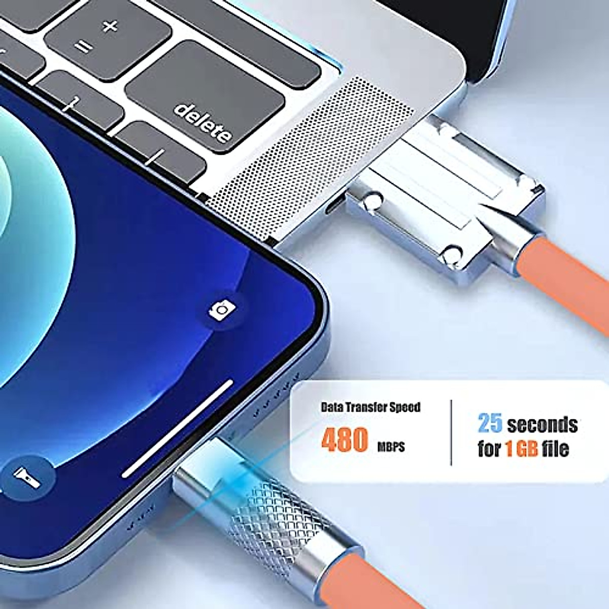 SoutinPro C USB Cable – 120W Extra Thick Data Transferring and Charging Cable for Smartphone and Tablet – Zinc Alloy and Silicone Phone Charger Type C Cable and Quick Transferring – For Samsung Galaxy