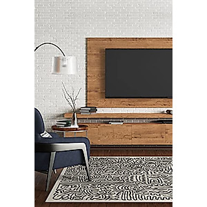 RUGGABLE x Keith Haring Washable Rug - Perfect Area Rug for Living Room Bedroom Kitchen - Child Friendly - Stain & Water Resistant - Freestyle Black & Ivory 3'x5' (Standard Pad)