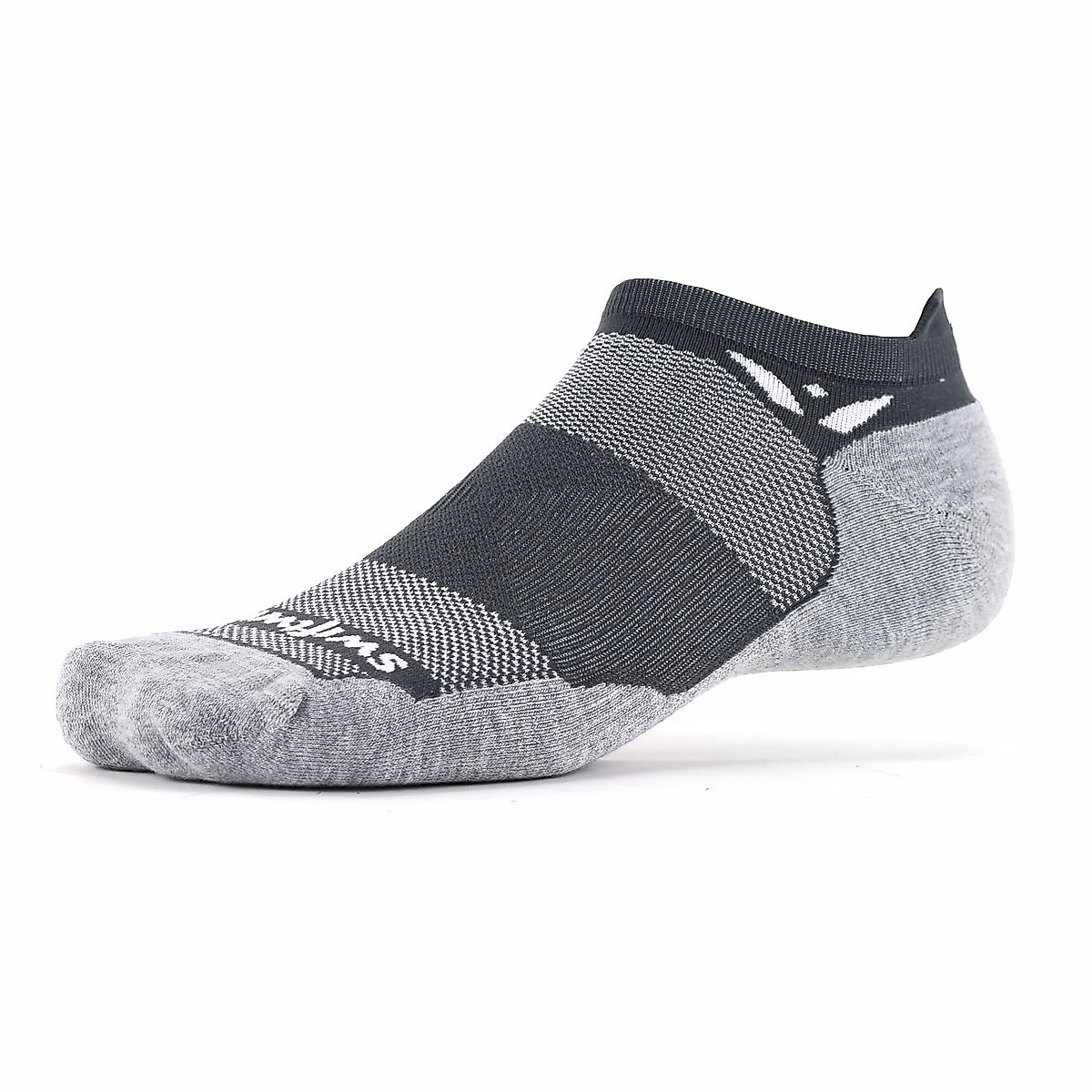 Swiftwick – MAXUS ZERO Tab Golf & Running Socks, Maximum Cushion, Mens & Womens (Gray, Large)