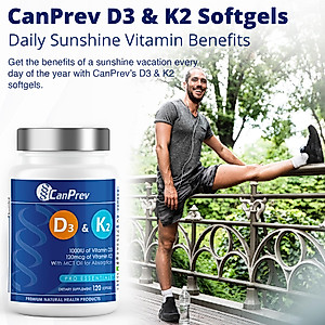 CanPrev D3 & K2 - Organic Coconut Oil (120 softgels)