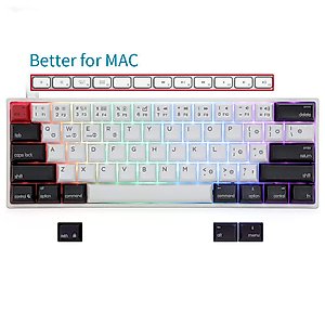 EPOMAKER SKYLOONG AK61 61 Keys Hot Swappable Programmable Mechanical Keyboard with RGB Backlit, PBT Keycaps, NKRO, IP6X Waterproof, Custom Layout for Mac/Win (Gateron Optical Yellow, PBT Black White)