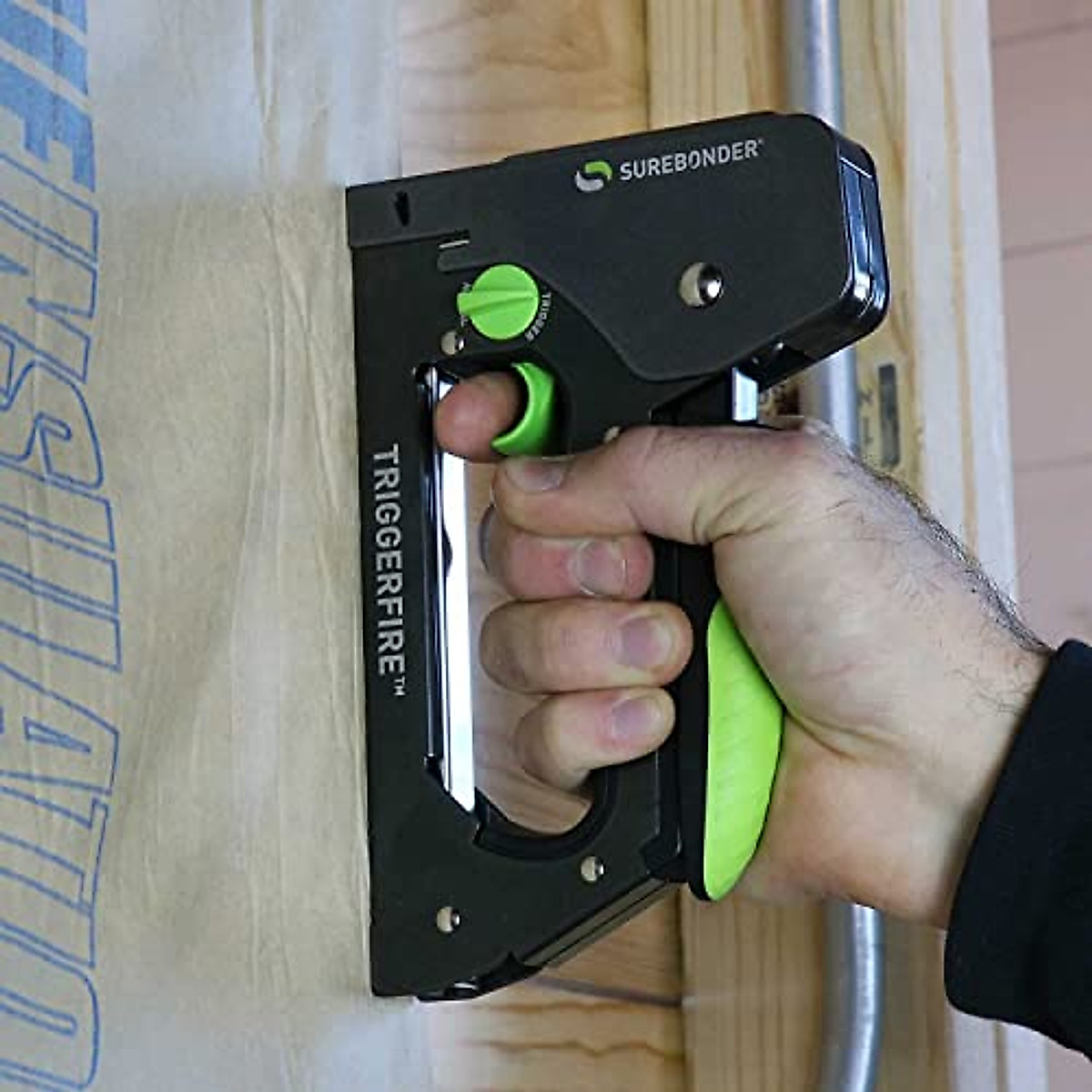 Surebonder TRIGGERFIRE Staple Gun - Tool Only (5625), Black, Green