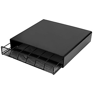 Black Coffee Capsule Holder Drawer Storage Rack Organizer for 36Pcs Capsules Suitable for Home Office