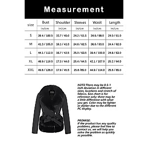 Bellivera Women Faux Suede Leather Jacket Motorcycle Short Coat Biker PU Sherpa-Lined Overcoat 8831A Black L