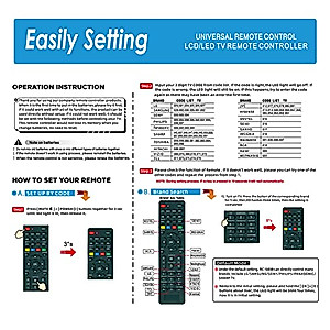 Universal TV Remote Control with Light-Up-Button for LG, Samsung, TCL, Philips, Vizio, Sony, Sharp, Panasonic, Sanyo, Insignia, Toshiba and Other Brands LCD LED 3D HDTV Smart TV Backlit Remote