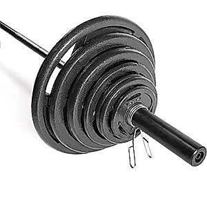WF Athletic Supply Cast Iron 2-Inch Olympic Grip Plate for Strength Training, Muscle Toning, Weight Loss & Crossfit - Charcoal, 5LB, Set of 2