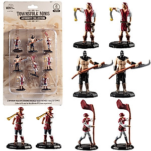 Monster Townsfolk Mini Fantasy Figures - 8pc Hand-Painted Authority Non Player Character NPC Miniatures - 1" Hex-Sized Compatible with DND Dungeons Dragons Pathfinder RPG Tabletop Game