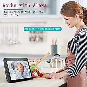 Baby Monitor 1080P FHD WiFi Security Indoor Camera Smart Pet Camera 103° Wide-Angle Two-Way Audio, 940nm Night Vision,Motion Detection, Compatible with Alexa