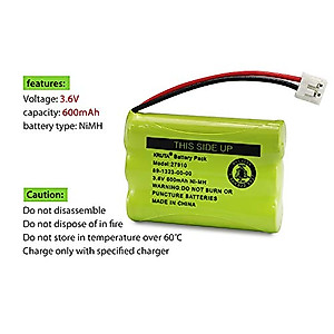 27910 Cordless Telephone Battery Compatible with AT&T 89-1323-00-0 Motorola SD-7501 RadioShack 23-959 23-894 Ni-MH 3.6V(Pack 2)