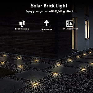 Aulaygo Small Solar Brick Lights Outdoor Waterproof Paver Lights Landscape Light Ice Cube Light for Garden, Pathway, Patio, Walkway Decor 1 Pack