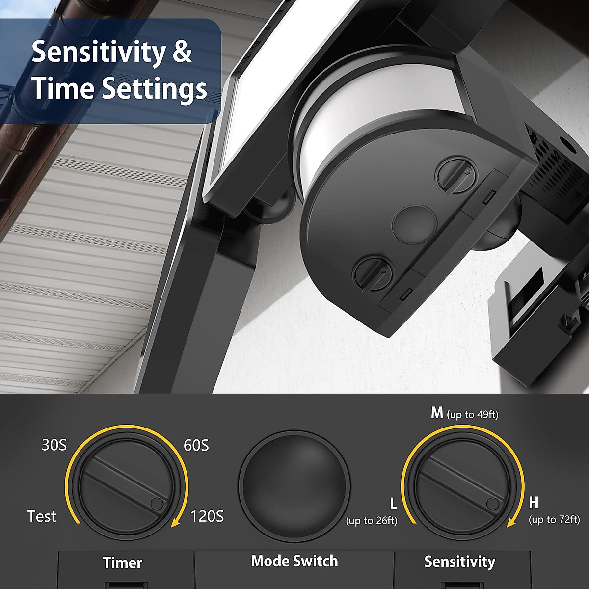 Tuffenough Solar Lights Outdoor with Motion Sensor 3000LM LED Security Lights with Remote,3 Heads Adjustable Solar Powered IP65 Waterproof Flood Wall Lights for Garage Yard