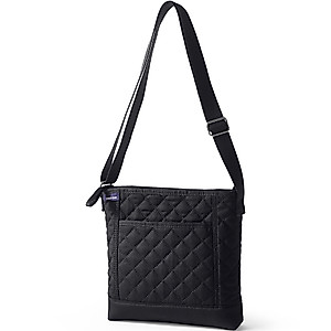 Lands' End Quilted Crossbody Black One Size