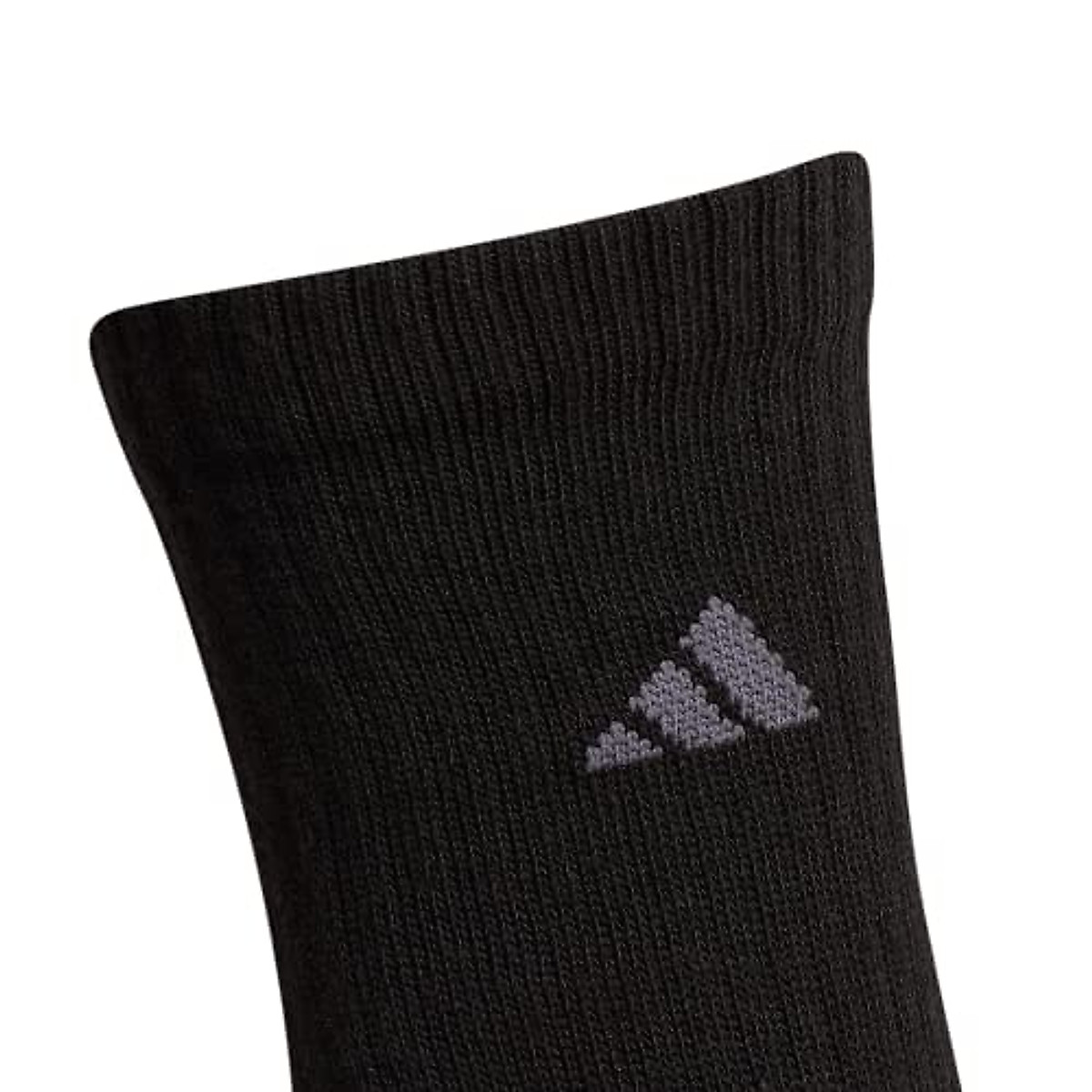 adidas Kids-Boy's/Girl's Cushioned Angle Stripe Crew Socks (6-Pair), Black/Onix Grey/Night Grey, Large