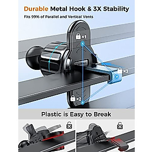 Anwas Car Phone Holder Mount [Big Phone & Thick Case Friendly ] Universal Air Vent Car Mount, Hands Free Cell Phone Holder for Car Compatible with All iPhones & Android Smartphones