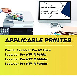 V4INK 2PK Compatible Toner Cartridge Replacement for HP 94X 94A CF294X CF294A Toner Cartridge High Yield Black Ink for HP Laserjet Pro M118dw Pro MFP M148dw M148fdw M149fdw M118 M148 Printer