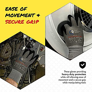 Quest Cut Resistant Work Gloves – Cut Proof Working Gloves Heavy Duty Cutting and Abrasion Protection – Puncture Resistant Gloves - Large, Pack of 3 Pairs