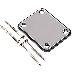 Ogrmar Neck Plate with Crews Chrome Replacement for Electric Guitar 1PCS