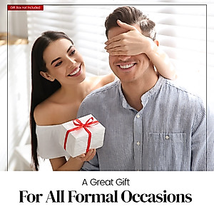 Man of Men Red Bow Tie, Red Bow Ties for Men - Pre-Tied Formal Tuxedo Bowtie - Adjustable Length - Huge Variety Colors Available (Red)