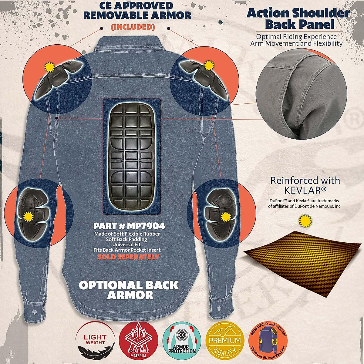 Milwaukee Performance Men's Denim Biker Shirt With Aramid (Black, XXX-Large), 0 Pack